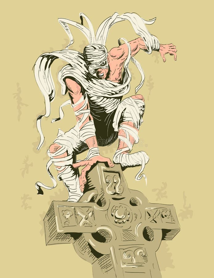 Mummy Top Cemetery Cross Stock Illustrations – 2 Mummy Top Cemetery ...