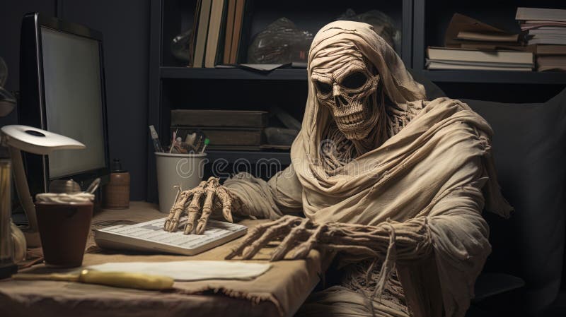 Mummy Working in Office, Concept of Overwork and Life at Work Stock ...