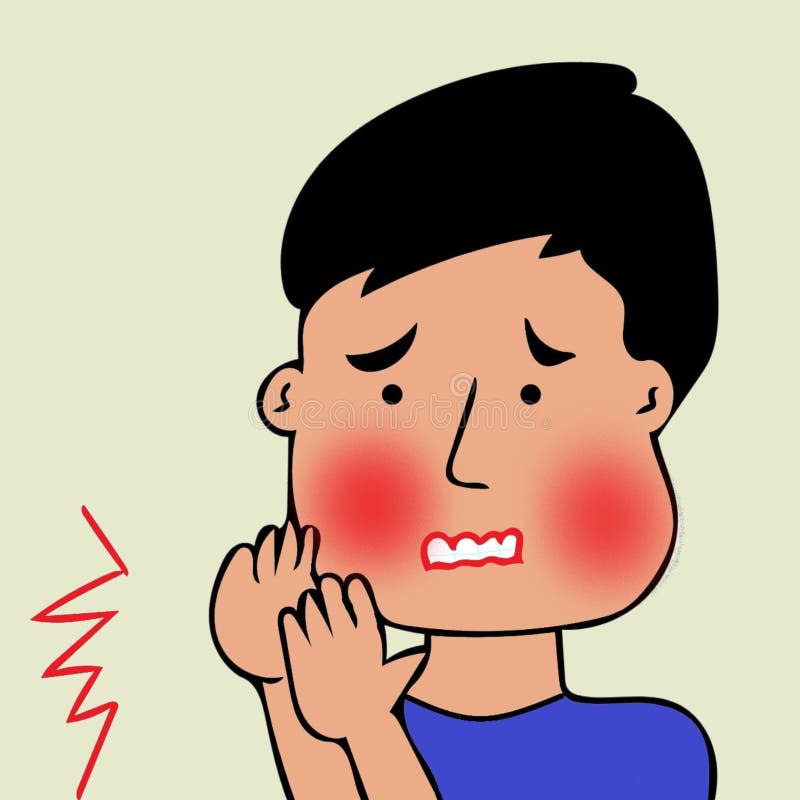 Mumps pain - 1 stock illustration. Illustration of cartoon - 370791251