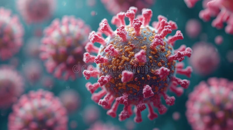 Mumps Virus Under a Microscope AI Generated Stock Illustration ...