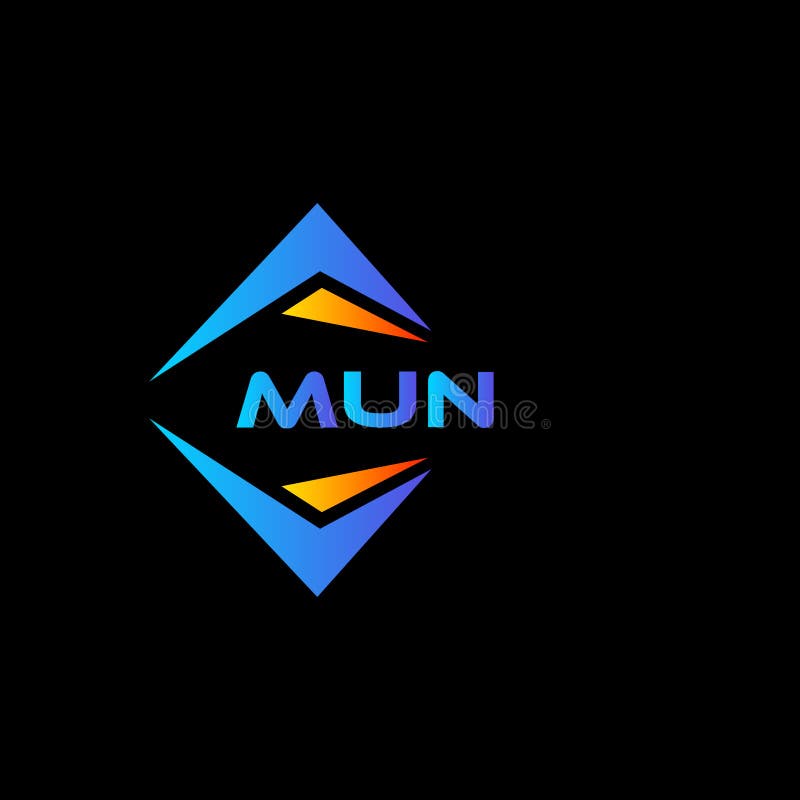 MUN Abstract Technology Logo Design on Black Background. MUN Creative ...