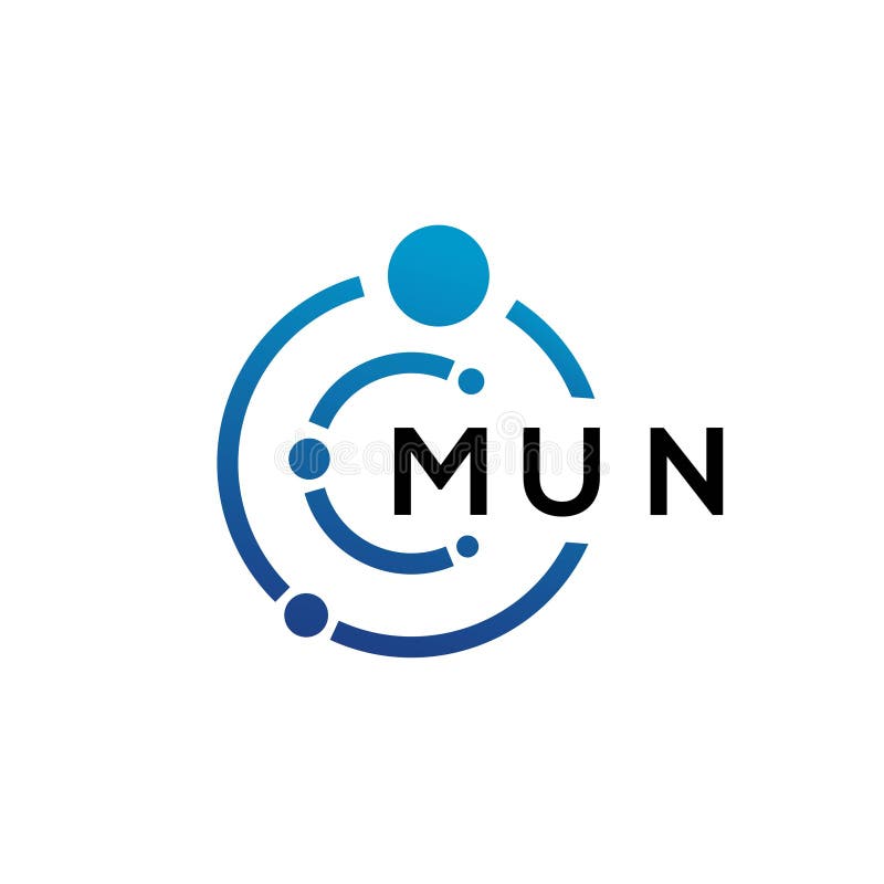 MUN Letter Technology Logo Design on White Background. MUN Creative ...
