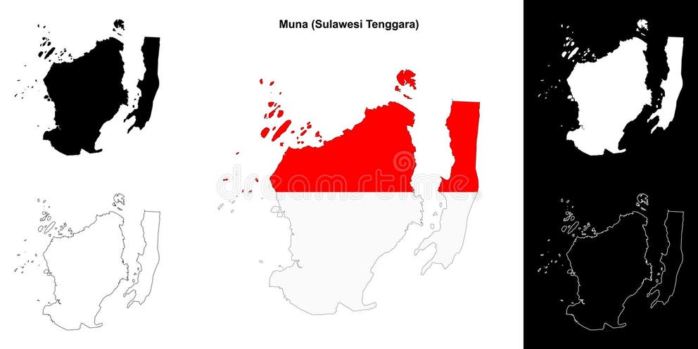 Muna outline map stock vector. Illustration of design - 356962540