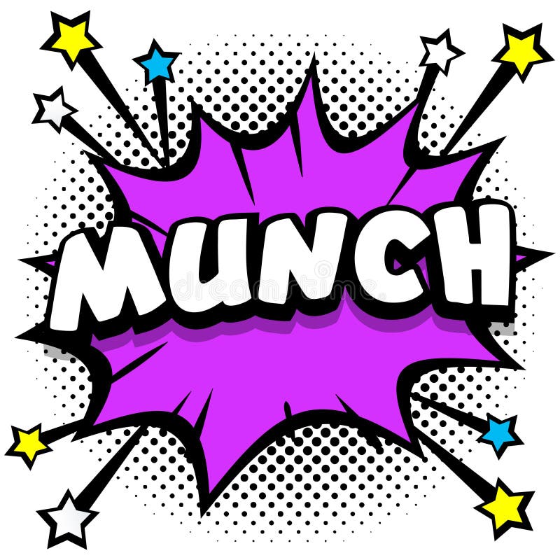 Munch Pop Art Comic Speech Bubbles Book Sound Effects Stock Vector ...