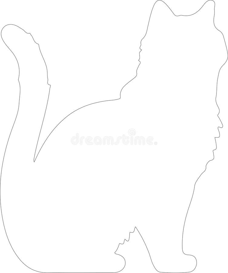 Munchkin Cat Outline Silhouette Generative Ai Stock Vector ...