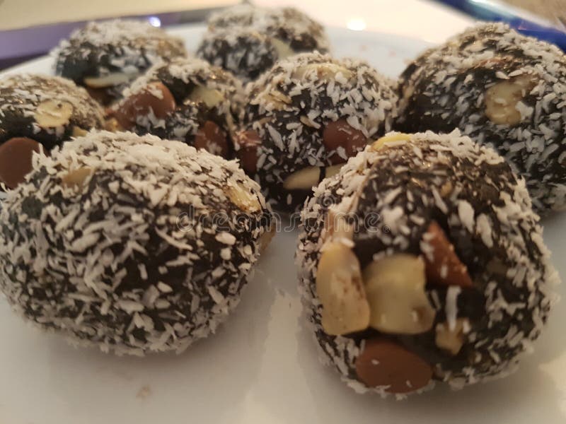 Munchkins! stock image. Image of small, chocolate, dessert - 80496689