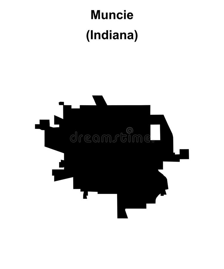 Muncie outline map stock vector. Illustration of border - 357280925