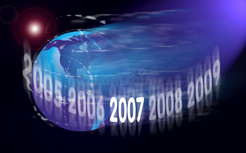 Mundo 2007 ou globo ilustração stock. Ilustração de violeta - 1566997