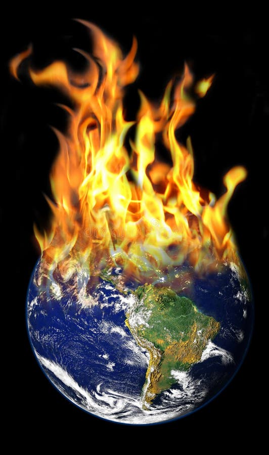 Llamas Ardientes Realistas Del Fuego Del Mapa Del Mundo En Negro Stock ...