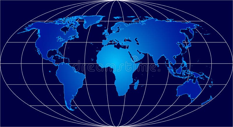 Continentes Azules Del Mundo Ilustración del Vector - Ilustración de ...