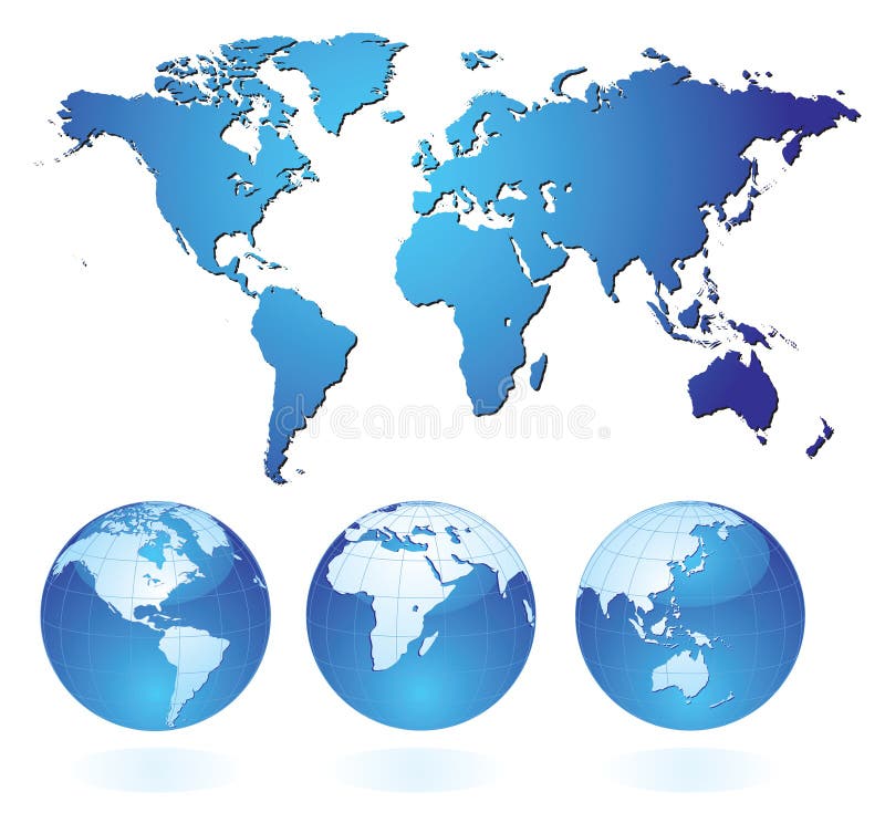 Mundo azul ilustração do vetor. Ilustração de americas - 6606834