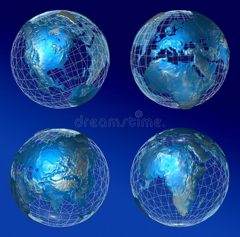 Mundo azul completo stock de ilustración. Ilustración de gente - 3125003