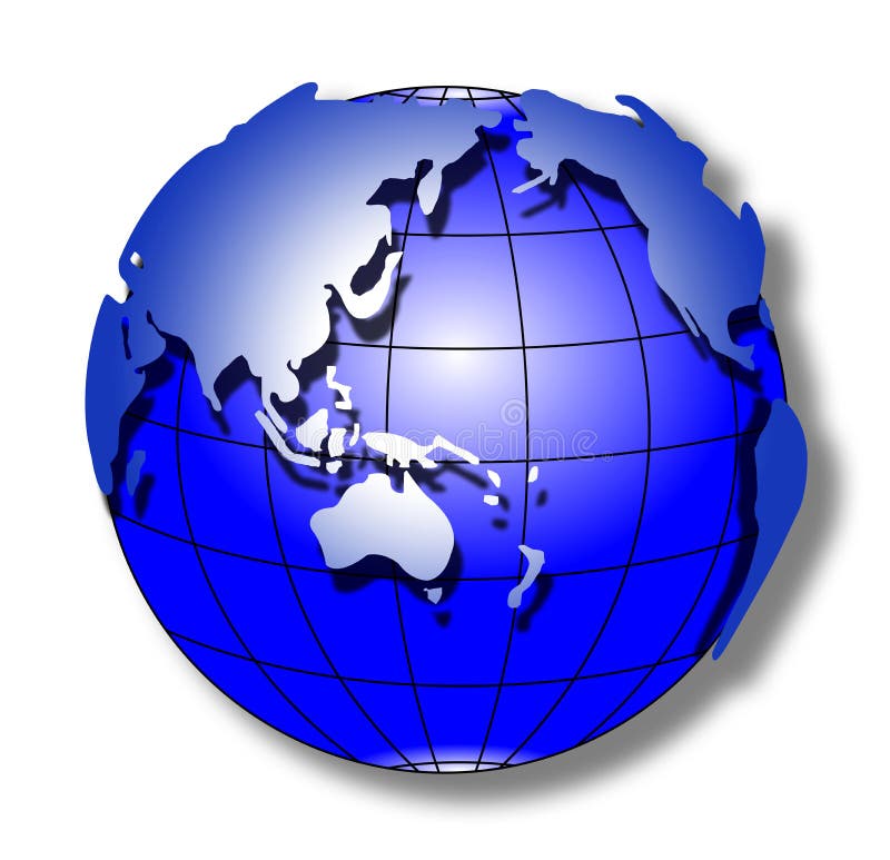 Mundo azul del movimiento stock de ilustración. Ilustración de asia ...