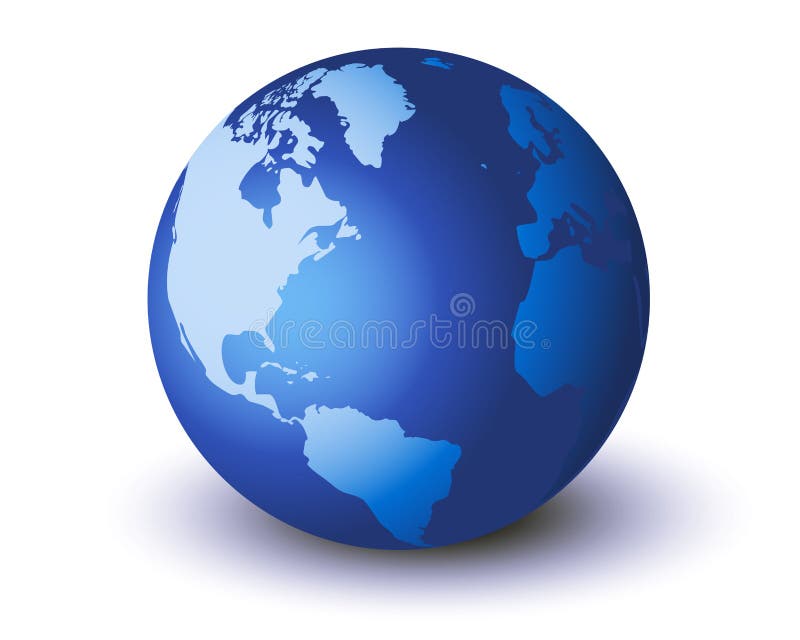 Mundo azul isolado ilustração stock. Ilustração de fundo - 8139669