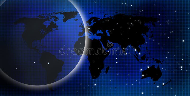 Mundo azul marino stock de ilustración. Ilustración de amanecer - 829828