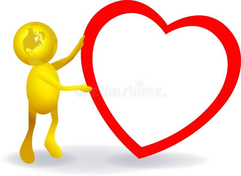 Mundo con corazón ilustración del vector. Ilustración de continente ...