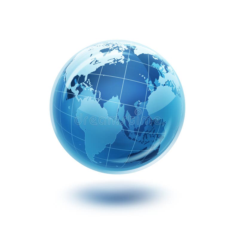 Mundo de cristal azul stock de ilustración. Ilustración de brillante ...
