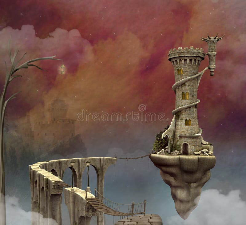 Mundo de fantasia ilustração stock. Ilustração de conto - 33738437