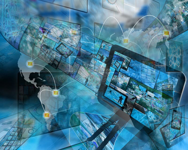 Mundo de Internet stock de ilustración. Ilustración de interfaz - 50295750
