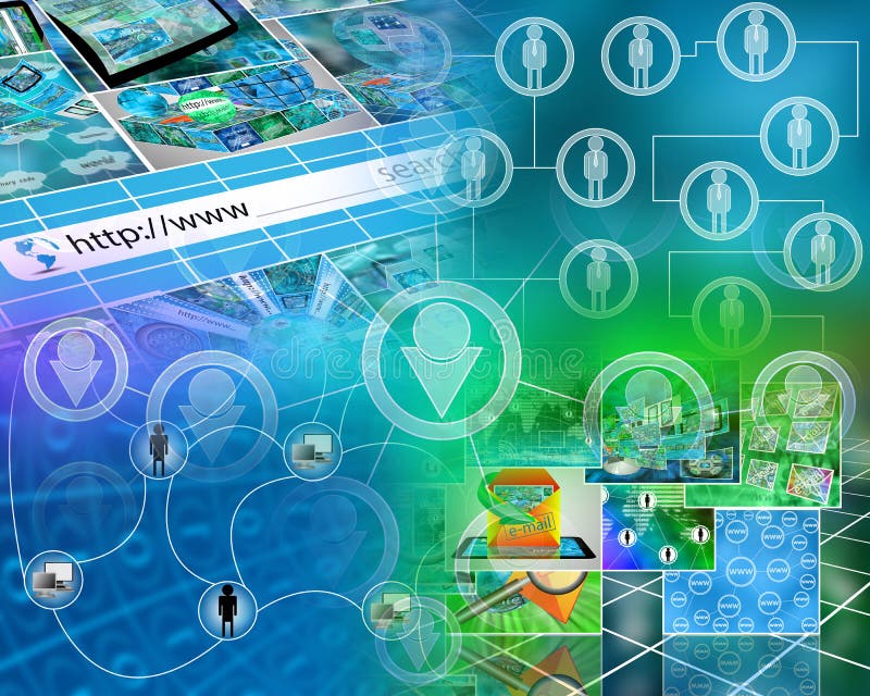 Mundo de Internet stock de ilustración. Ilustración de ordenador - 64957384