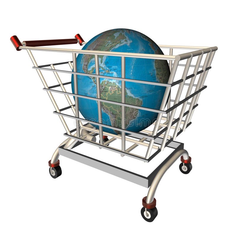 Compras mundiales ilustración del vector. Ilustración de electrónico ...