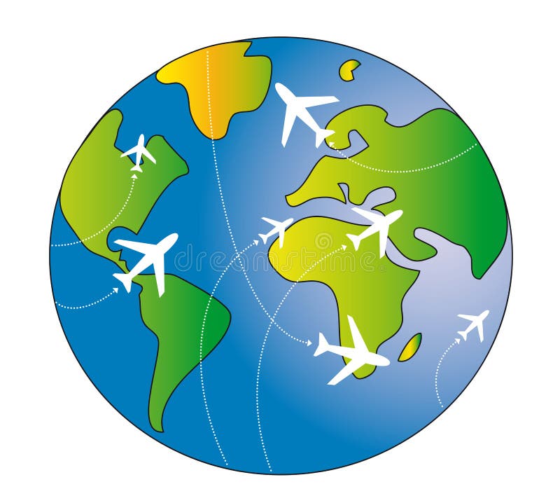 Mundo del recorrido stock de ilustración. Ilustración de vuelo - 16828821