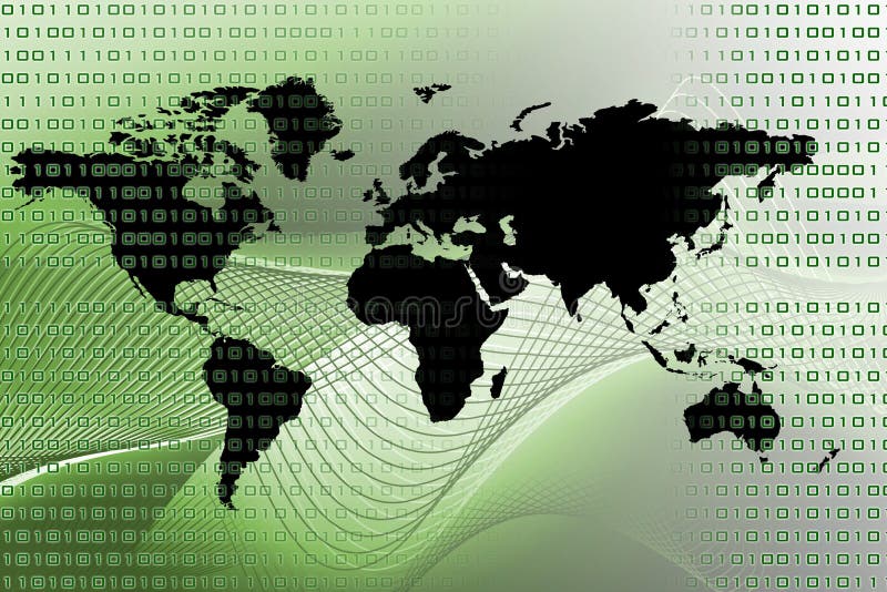 Mundo digital verde stock de ilustración. Ilustración de continente ...