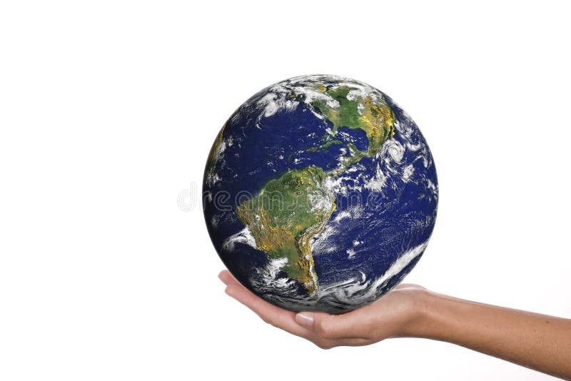 Mundo en manos imagen de archivo. Imagen de palma, fondo - 5860737