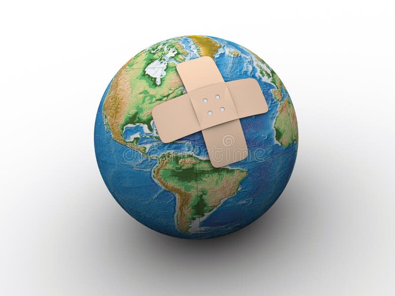 Mundo enfermo stock de ilustración. Ilustración de ayuda - 5406993