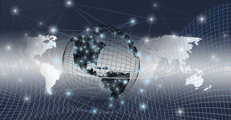 Dispositivos Y Comunidades Conectados Globales Stock de ilustración ...