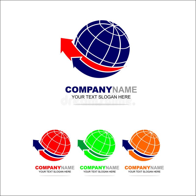 Mundo Logo Design Template stock de ilustración. Ilustración de azul ...