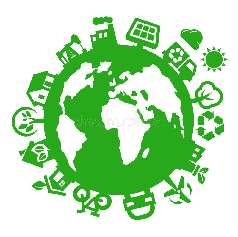Mundo verde ilustración del vector. Ilustración de reciclaje - 28062653