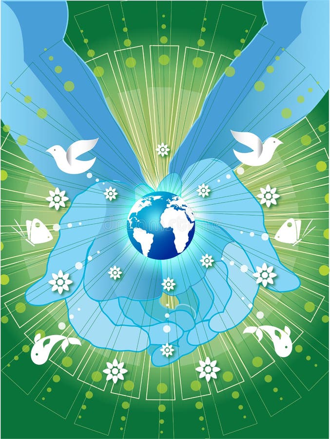 Mundo verde ilustración del vector. Ilustración de humanidad - 7426834