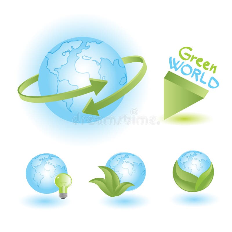 Mundo verde ilustração do vetor. Ilustração de elemento - 9509304