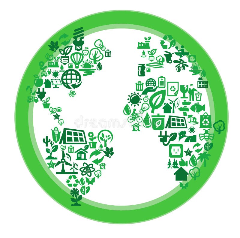 Mundo verde del eco ilustración del vector. Ilustración de ambiental ...