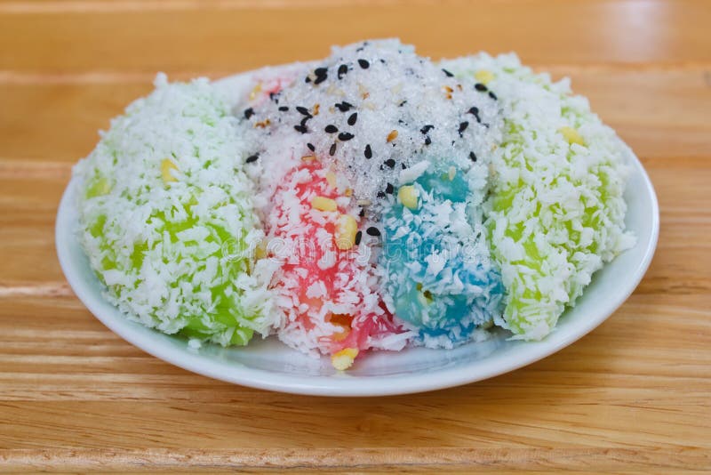 Mung Bean Rice-crepe, Thai Dessert. Stock Image - Image of asian, snack ...