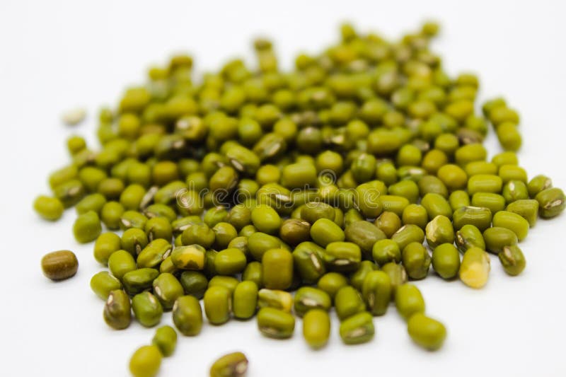 Mung Beans Lentil or Mung Daal Isolated on White Background Stock Image ...