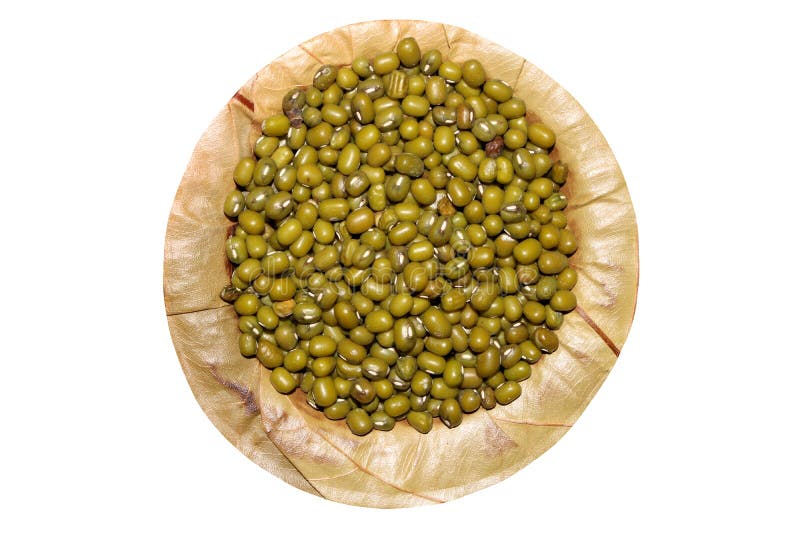 Mung Beans on a Sal Tree Leaf Plate Stock Photo - Image of green ...