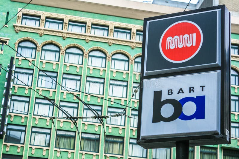 MUNI and BART Sign in San Fransisco Editorial Photo - Image of rapid ...