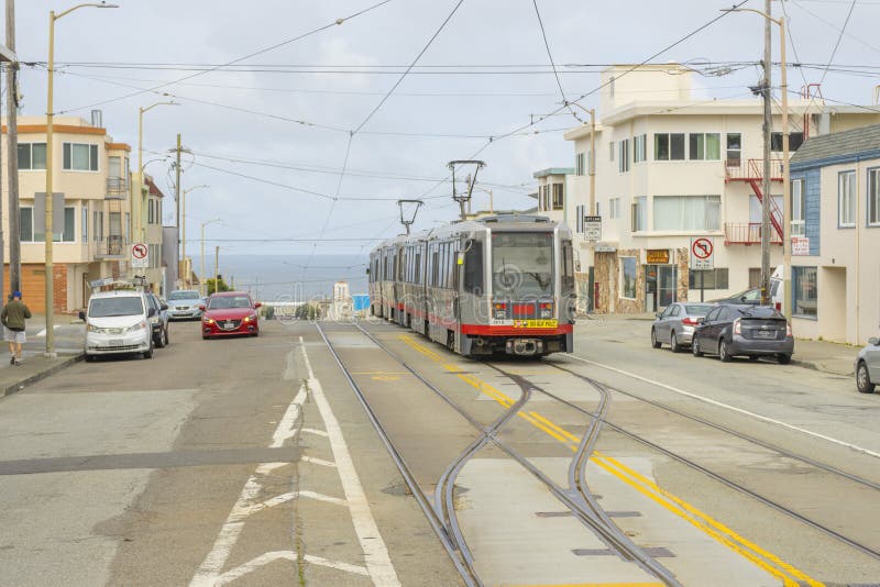 Muni Bus Train in San Francisco Editorial Stock Photo - Image of train ...
