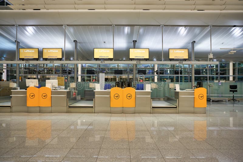 Check-in Area at Terminal 2, Munich Airport Editorial Photo - Image of ...