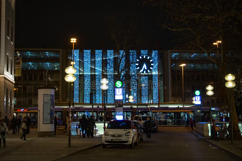 Munich Central Station at Night Editorial Stock Photo - Image of ...
