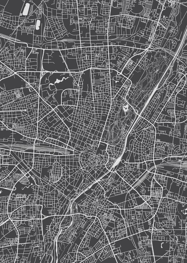 Munich City Plan, Detailed Vector Map Stock Vector - Illustration of ...