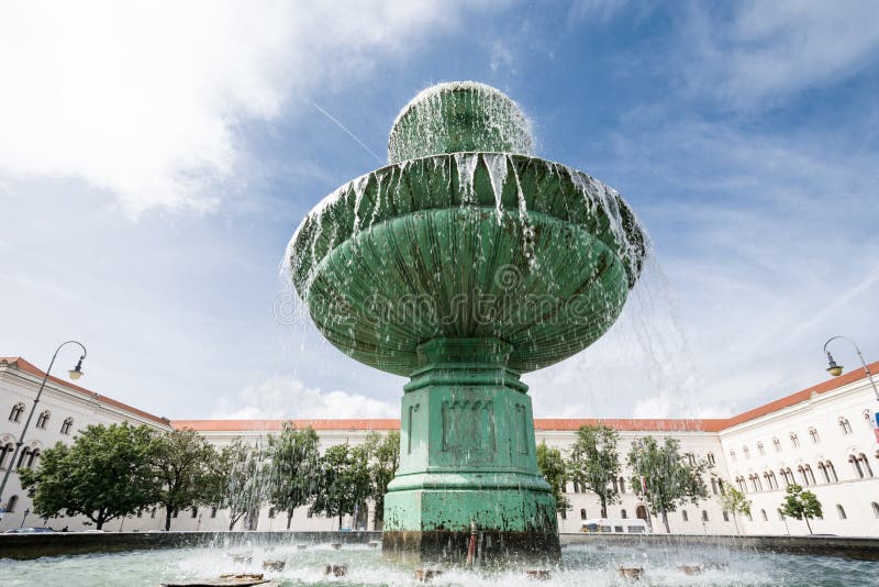 Munich Fountain stock photo. Image of germany, university - 46518602