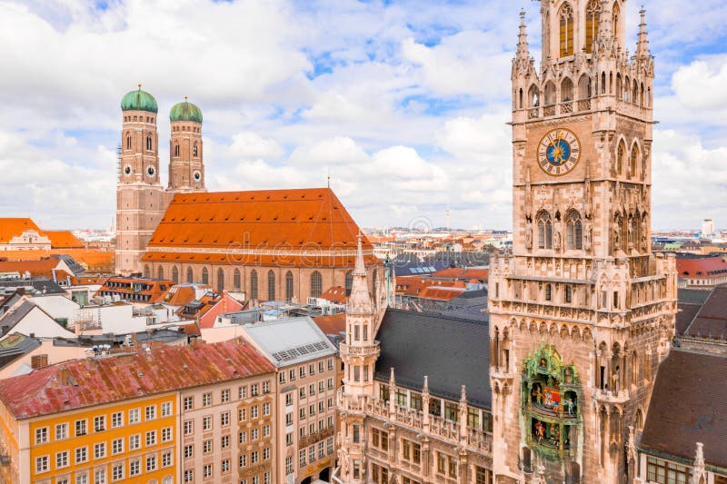 Clock Tower Near the Marienplatz in Munich. Stock Photo - Image of ...