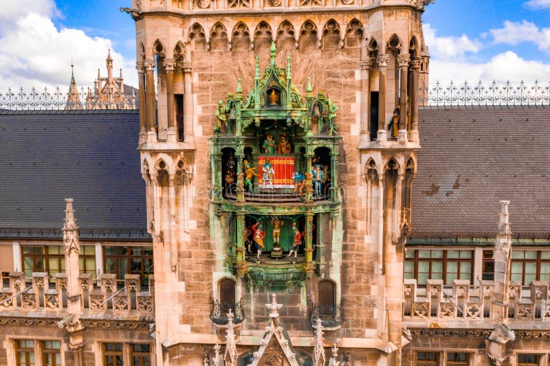 Clock Tower Near the Marienplatz in Munich. Stock Photo - Image of ...