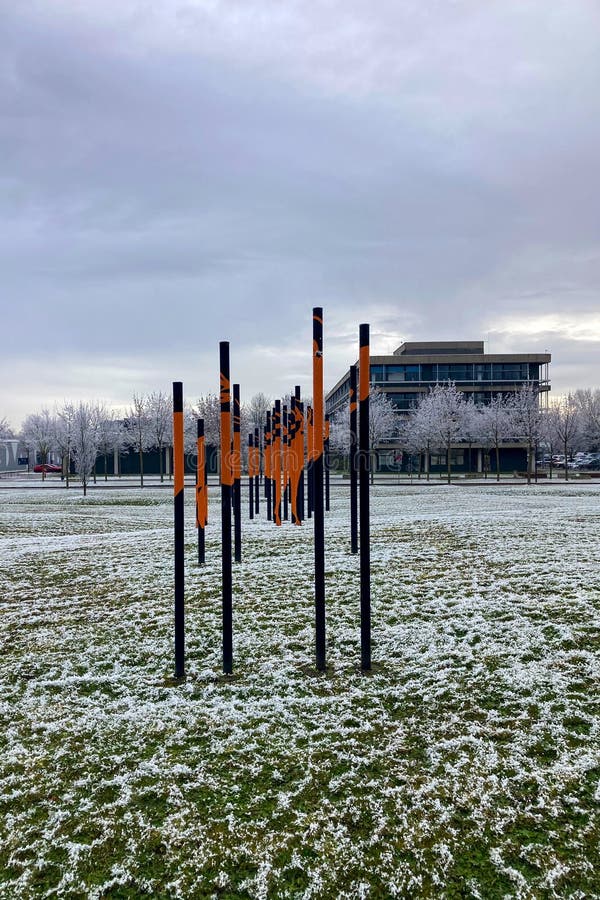 Frosty Morning in Campus of Munich Garching Technical University ...