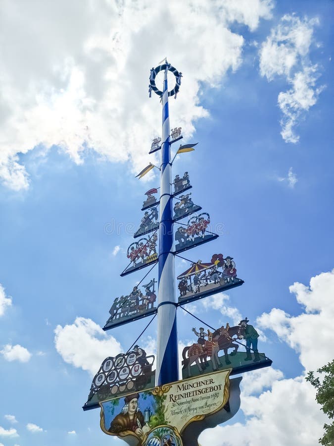Munich, Germany - 22 June 2024: the Famous Large Maypole at the ...