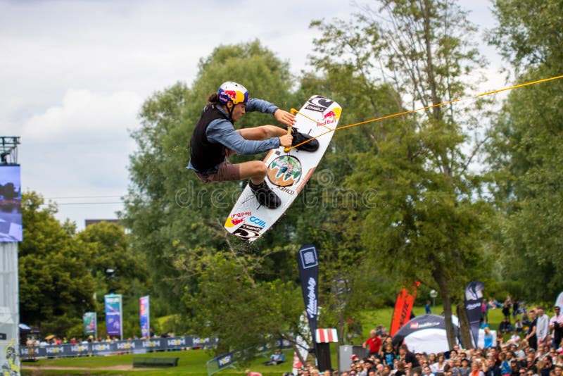Munich, Germany, Munich Mash - 06 24 2018: Wake Board Rider Doing ...