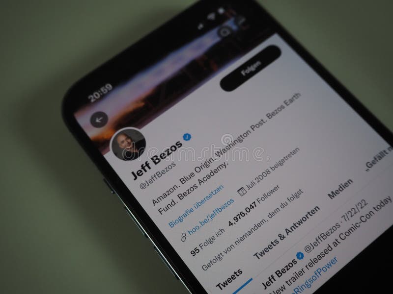 Jeff Bezos on Twitter and IPhone 13 Editorial Photo - Image of germany ...